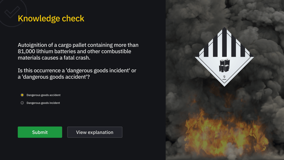 Evionica — Dangerous Goods (DG) – No Carry Operators E-Learning