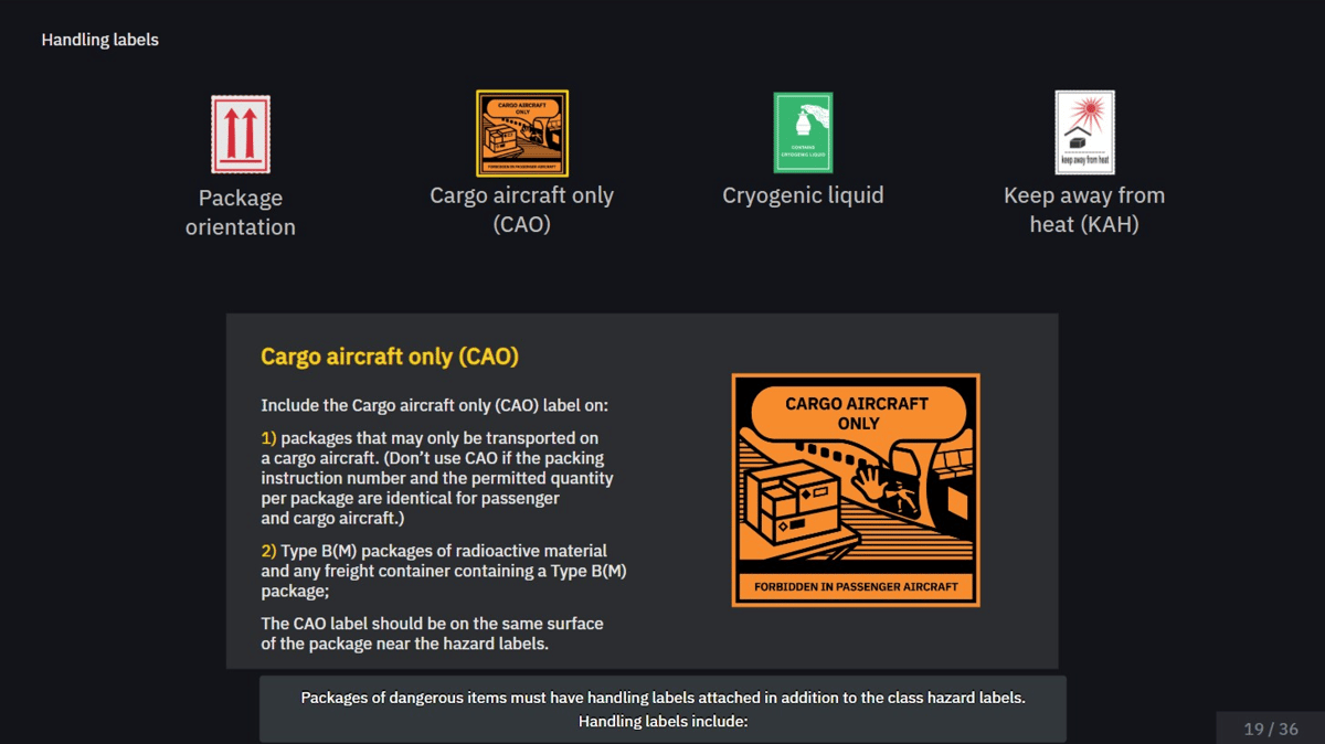Evionica — Dangerous Goods (DG) – No Carry Operators E-Learning