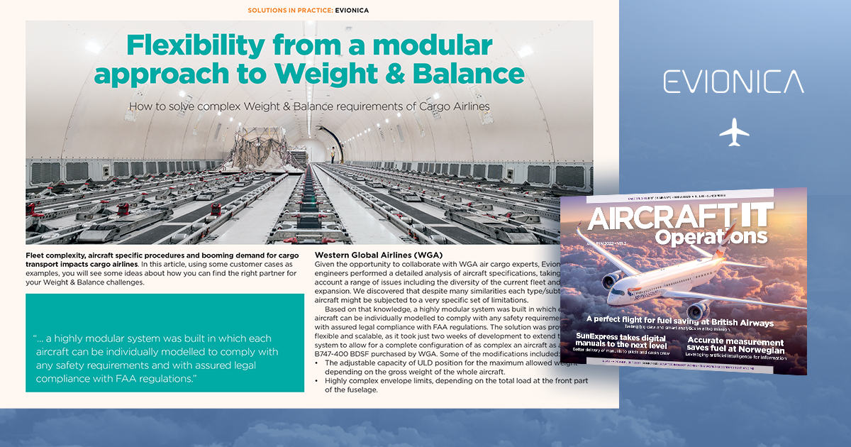Flexibility from a modular approach to Weight and Balance