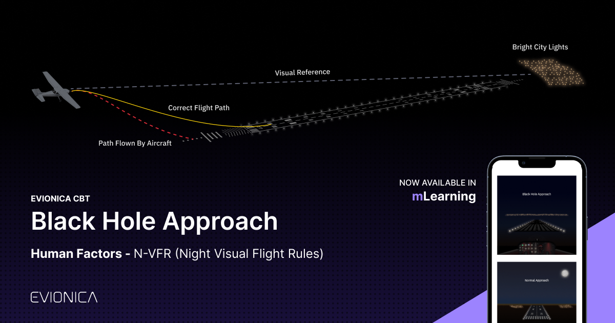 Black hole approach – learn more with Evionica’s e-learning for Night VFR